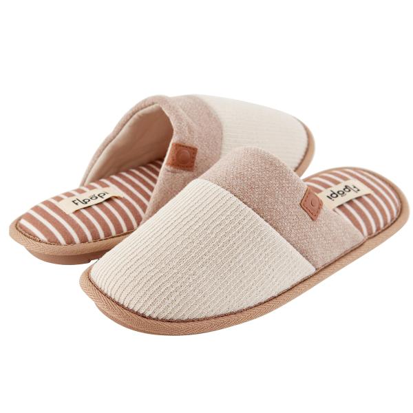 商品名: Floopi House スリッパ レディース ソフトリブニット クローズドバック レディーススリッパ 多層 快適なメモリインソールフォーム 屋内外の滑り止めソール, トープ, X-Large Floopi House Slipp...