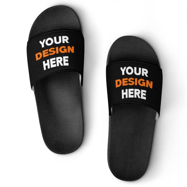 商品名:  Custom Black Slides Slippers Personalized Casual Sandals Shoes Add Your Photo Name Design Comfortable Customized B...