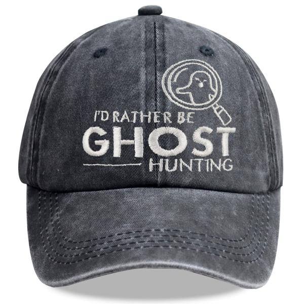 商品名: Tacoesha I'd Rather Be Ghost ハンティングハット ハロウィンデコレーション メンズ レディース 調節可能 コットン 不気味なブーベースボールキャップ, 刺繍入りブラック。, One Size Ghost...