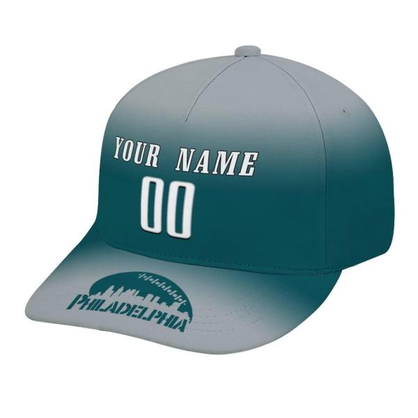 商品名:  Football City Print Custom Hats for Men Women Fashion Gradient Cap Adjustable Snapback Hat Personalized Name Numbe...