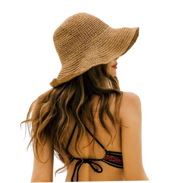 商品名:  Women Beach Hat Summer Ladies Straw Sun Hat Foldable Wide Brim Straw Hat for Women Summer Hat Khaki Summer Hats fo...