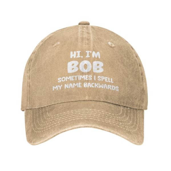 商品名:  Hi I'm Bob Sometimes I Spells My Name Backwards Cap Men Baseball Hat Cute Hats Naturalブランド: POLIFARMER商品サイズ: One S...