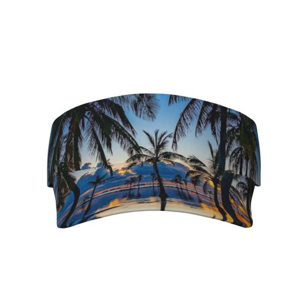 商品名:  Hawaii Tropical Palm Tree Sports Sun Visor Hat Women Men Adjustable Wide Brim Summer Sun Protection Beach Capブランド:...