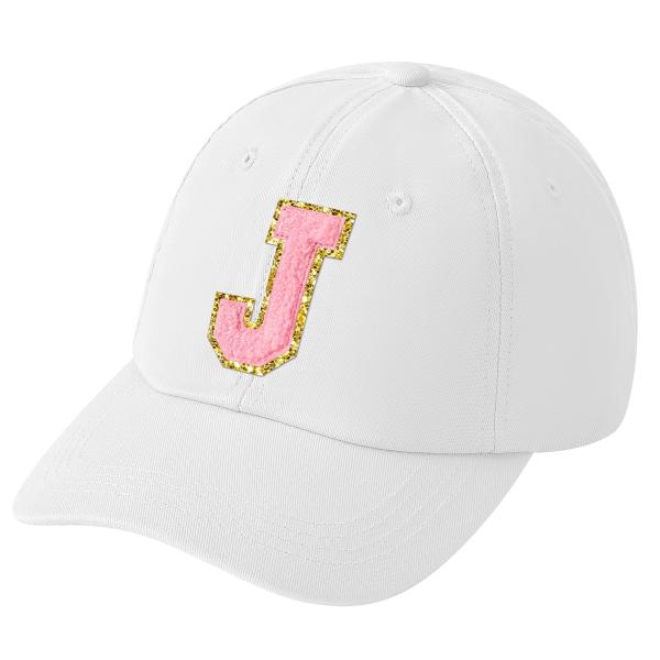 商品名:  WATINC Women's Baseball Cap Adjustable Pink Chenille Letter Patch White Hat, White Soft Cotton Twill Relaxed Fit H...