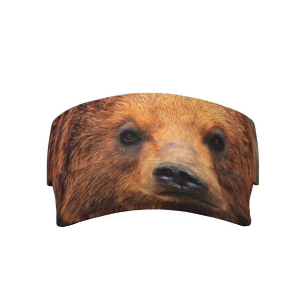 商品名:  Grizzly Bear Sun Visor Hats Outdoor Sunscreen Hat Empty Top Baseball Sun Cap Adjustable Beach Hat for Men Women Bl...
