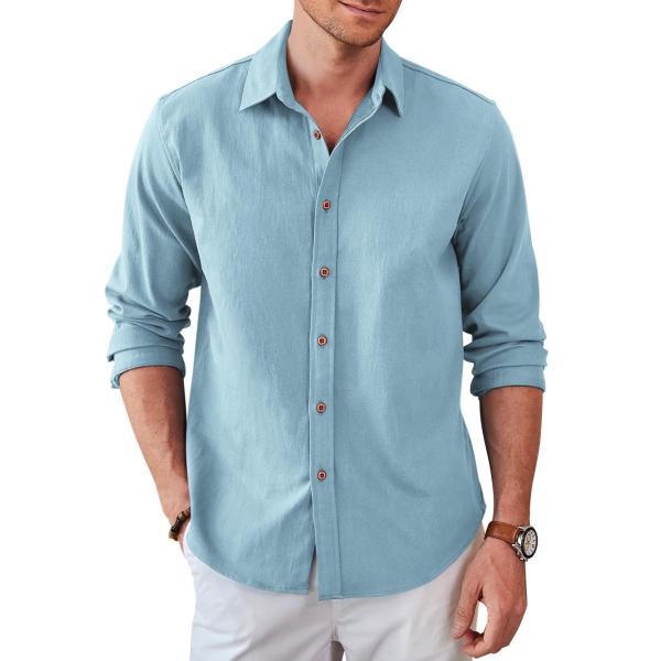 商品名:  COOFANDY Men's Long Sleeve Denim Shirt Casual Button Down Untucked Shirts Lightweight Jacketブランド: COOFANDY商品サイズ: L...