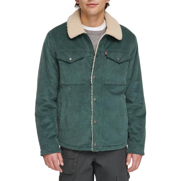 商品名:  Levi's Men's Corduroy Sherpa Lined Trucker Jacket (Regular &amp; Big &amp; Tall Sizes), Atlantis Wide Wale, Sブランド:...