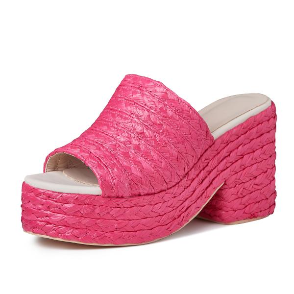 商品名:  CYNLLIO Platform Slides Espadrilles Sandals for Women Outdoor Open Toe Heeled Slippers Summer Beach Chunky Heel Sa...