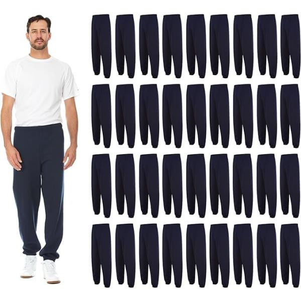 商品名: Yacht &amp; Smith 36枚パック 卸売 メンズ ジョガー スウェットパンツ ホームレス シェルター 寄付ケース 快適 バルク ジョガー 男性用, 36点パック ネイビーブルー, Medium Yacht &amp;...