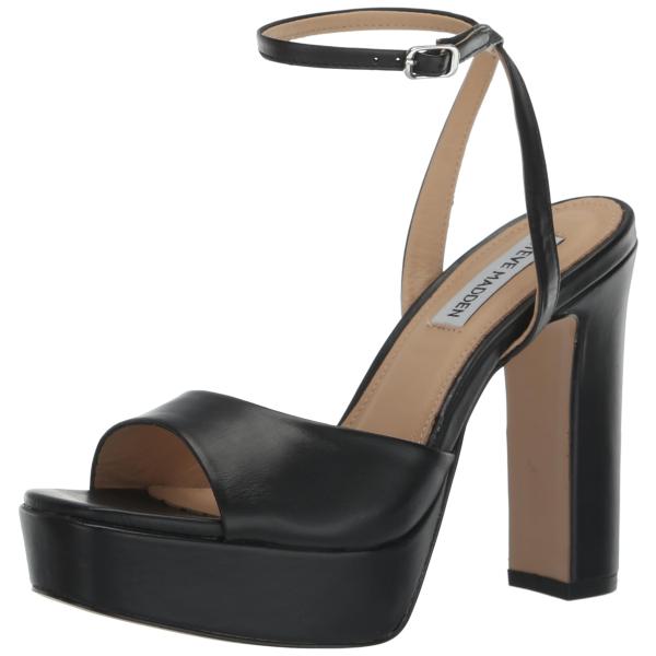 商品名: Steve Madden レディース Assured ヒールサンダル, ブラックレザー, 24 Steve Madden Women's Assured Heeled Sandal, Black Leather, 8ブランド: S...