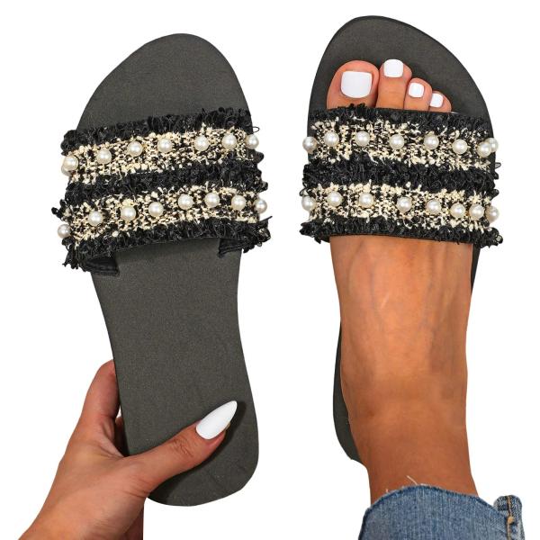 商品名:  Rodam Sandals for Women Flat,Platform Low Wedge Slide Sandals Open Toe Flowers Bohemian Summer Shoes Slip On Fashi...