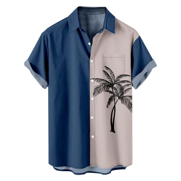 商品名:  3D Printed Palm Tree Hawaiian Shirt for Men Short Sleeve Beach Aloha Shirt Vintage 1950s Button Down Bowling Shirt...