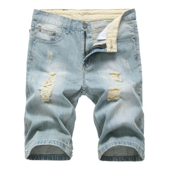 商品名:  Mens Bermuda Jean Shorts Big and Tall Casual Shorts Ripped Distressed Frayed Zipper Button Jeans Plus Size Shorts ...