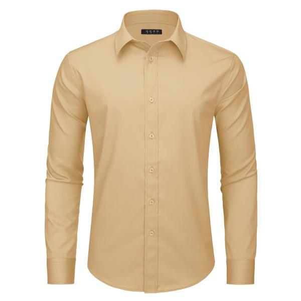 商品名:  MAGCOMSEN Mens Dress Shirts Long Sleeve Button Down Shirt Lightweight Formal Shirts Business Casual Shirt Khaki,Mブ...
