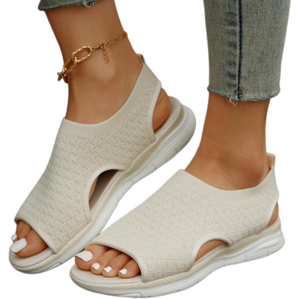 商品名:  Premium Stretch Slingback Sports Sandals,Women's Comfy Sports Knit Sandals,Non Slip Mesh Fish Mouth Open Toe Beach...