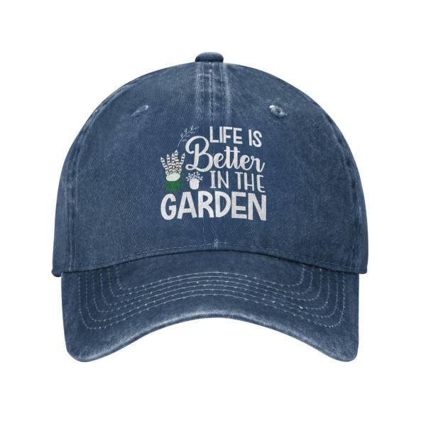 商品名:  Funny Life is Better in The Garden Hat for Men Women Gardening Hat Garden Baseball Cap Summer Garden Gift Navy Hat...
