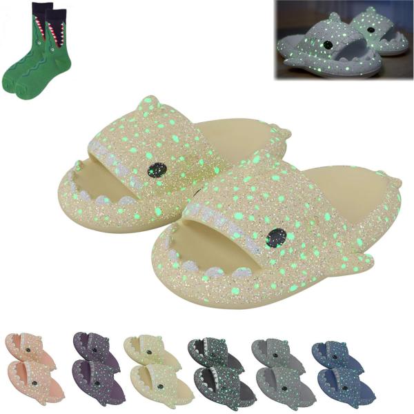 商品名:  Galaxy Shark Slides,Angler Fish Slides,Cloud Shark Slides Glow in the Dark Thick Sole Non-slip Open Toe Shark Slip...