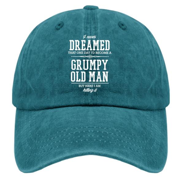 商品名:  Dad Hat Grumpy Old Man Baseball Caps, Funny Hat for Men Cyan Blueブランド: Generic商品サイズ: One Size商品番号: 色: Cyan Blue素材:...
