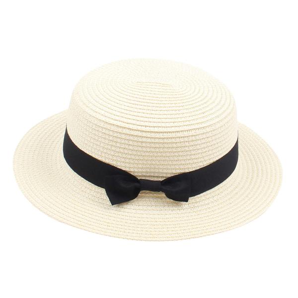 商品名:  Beach Sun Travel Flat Top Straw Hat Women's Bowknot Straw Hat Outdoor Summer Fedoras Boater Sun Hat Sunhatsブランド: G...