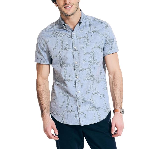 商品名:  Nautica Men's Printed Chambray Short-Sleeve Shirt, Ensign Blueブランド: Nautica商品サイズ: XX-Large高さ: 49.403cm横幅: 43.688cm...