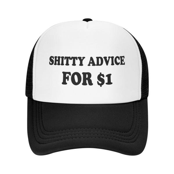 商品名:  Shitty Advice for $1 Funny Hat for Men Washed Baseball Cap Dad Golf Hat for Men Women Sun Hat Fishing Hat Blackブラン...