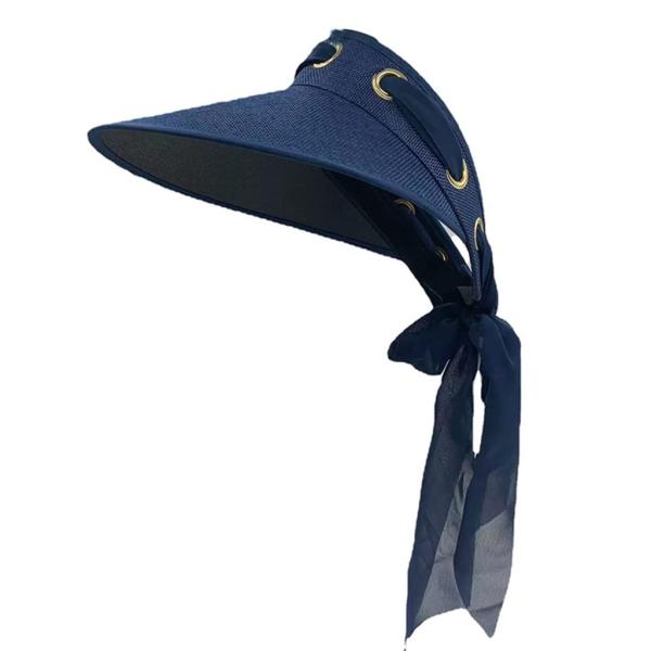 商品名:  Women Visor Hat Bowtie Visor Summer Sun Visor Lace-Up Golf Cap Wide Brim Sun Hat Uv Protection Adjustable Beach Vi...