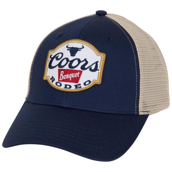 商品名:  Coors Banquet Rodeo Logo Navy Colorway Adjustable Trucker Hatブランド: Changes商品サイズ: One Size高さ: 22.606cm横幅: 21.209cm奥...