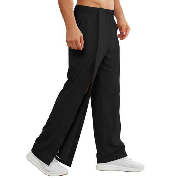 商品名:  Deyeek Mens Athletic Tear Away Pants Post Surgery Sweatpants Snap Off Full Open Down Sweatpants with Pockets Black...