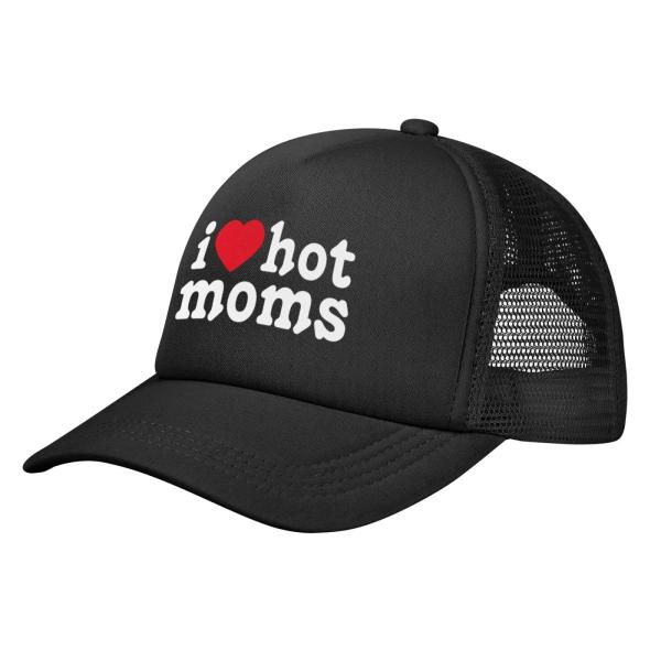 商品名:  Funny I Love Hot Moms I Heart Hot Moms Gifts Black Trucker Hats Adjustable Mesh Baseball Cap for Women Menブランド: PA...