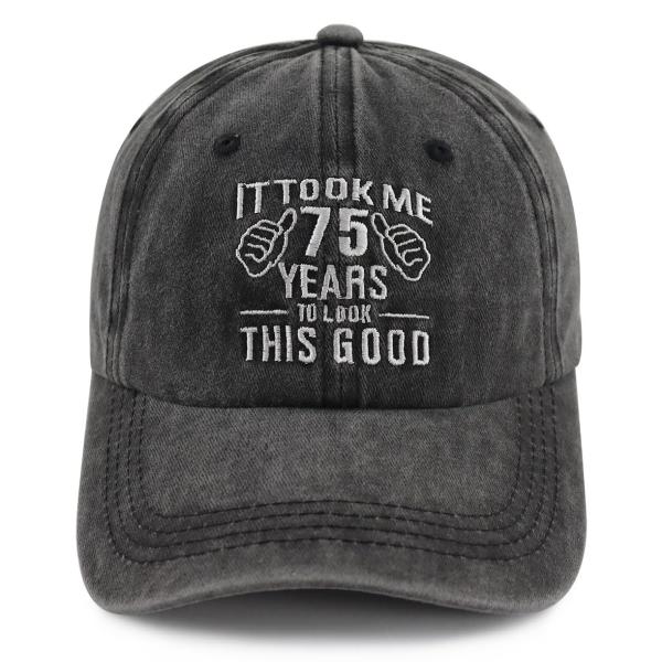 商品名:  75th Birthday Gifts for Women Men, 75 Years Party Decorations Hat, Adjustable Cotton Embroidered Vintage 1949 Base...