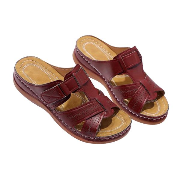 商品名:  Women Summer Open Toe Hook Loop Comfy Sandals Casual Wedges Non Slip Slippers Slippers Teen Girls (RD2, 7)ブランド: DX...