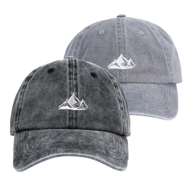 商品名:  DASMINI Dad Hats for Men Womens Baseball Caps Mountain Hat Adjustable Unstructured Vintage Outdoor Cap(blk+grey)ブラ...