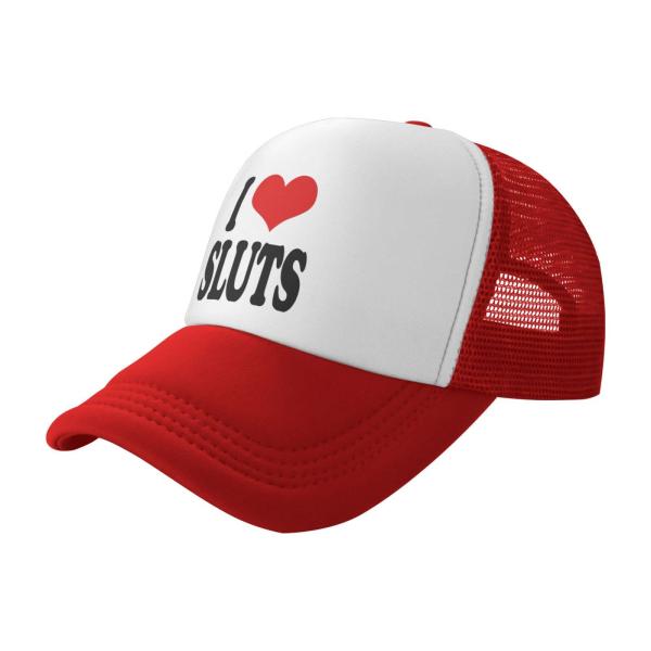 商品名:  I Love Sluts Trucker hat Women Mesh Baseball Cap Sun Hat Fishing hat Men Hat Dad Hat Redブランド: Kkaingg商品サイズ: One Si...