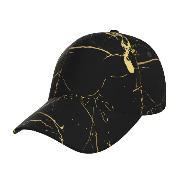 商品名:  Supdreamc Men Women Essential Baseball Cap for Black and Gold Marble Texture Tech Cap, Moisture Wicking Breathable...