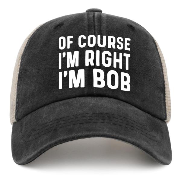 商品名:  of Course I'm Right I'm BOB Hat Trucker Hat Women Funny Mesh Baseball Cap for Summerブランド: FLALORI商品サイズ: One Size高さ...