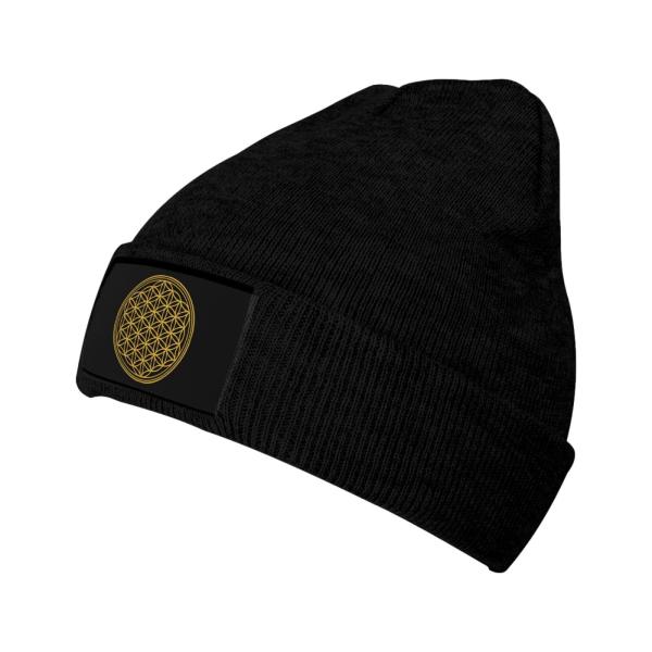 商品名:  REFYLD Flower of Life Sacred Geometry Knit Beanie Hats Men's Womens Beanie for All Season Knitted Wool Hat Blackブラ...