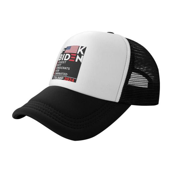 商品名:  Fuck Biden Biggest Idiot Democrats Ever Nominated Trucker hat Mesh Baseball Cap Women Sun Hat Men Hat Dad Hat Blac...