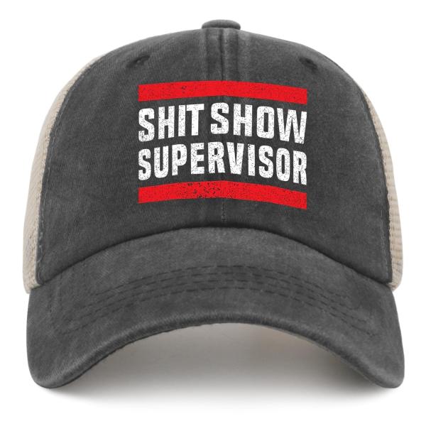 商品名:  VUWKNQ Shit Show Hat Shit Show Supervisor Hat Trucker Hat Men Funny Mesh Cap for Summer Blackブランド: VUWKNQ商品サイズ: On...