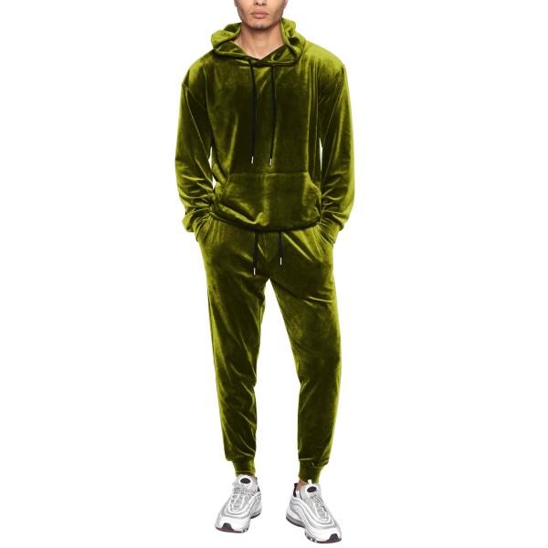 商品名:  LecGee Men's 2 Piece Velvet Casual Sweatsuits Long Sleeve Jogger Hooded Tracksuits Velour Athletic Hoodie and Pant...
