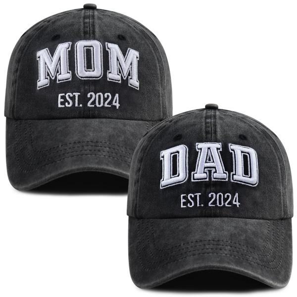 商品名:  2PCS New Parents Gifts for Couples Men Women, Funny Embroidery Mom and Dad Hats, New Dad Mom Gifts Party Decoratio...
