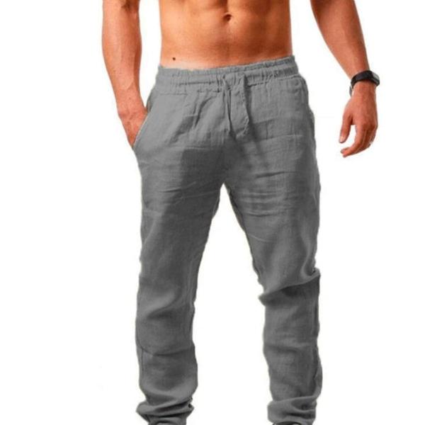 商品名:  Dademeo Men's Cotton Linen Slacks Lightweight Elastic Waist Drawstring Joggers Solid Breathable Loose Fit Comfy Lo...