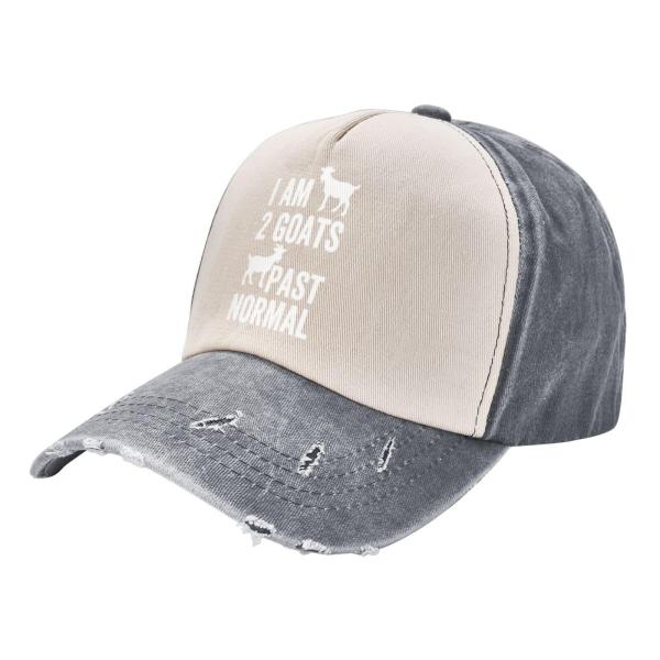 商品名:  Haebfsl I Am 2 Goats Past Normal Goat 100% Cotton Washed Denim Baseball Cap - Adjustable Vintage Dad Hat for Men a...