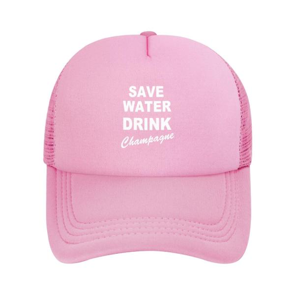商品名:  Wikjxiz Save Water Drink Champagne Hat Mesh Baseball Cap Fashion Pink Trucker Hat for Men Women Adjustableブランド: Wi...