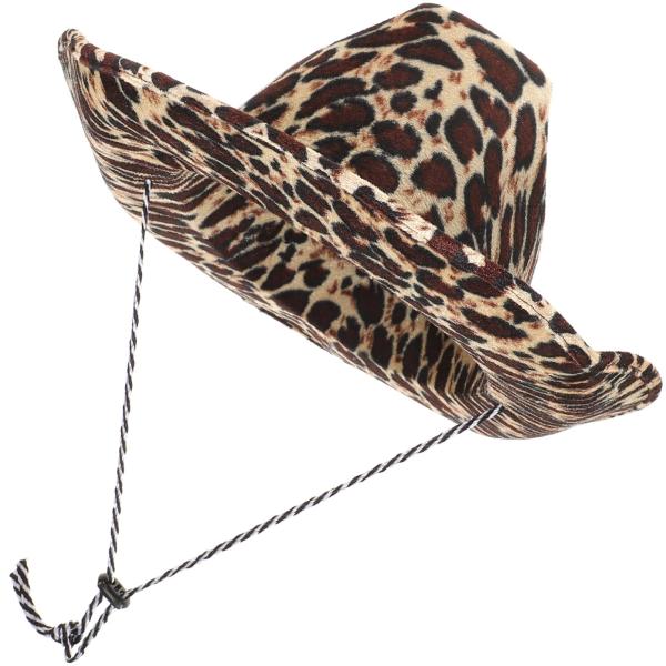 商品名:  Gadpiparty Hats Halloween Party Hat Hat Stage Performance Hat Cow Cowgirl Hat Wide Summer Hat Leopard Print Top We...