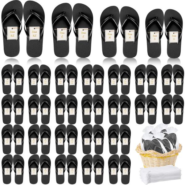 商品名:  Unittype 48 Pairs Flip Flops Bulk for Wedding Guests Flip Flop Sandals Hotel Spa Slippers Wedding Party Favors Fli...