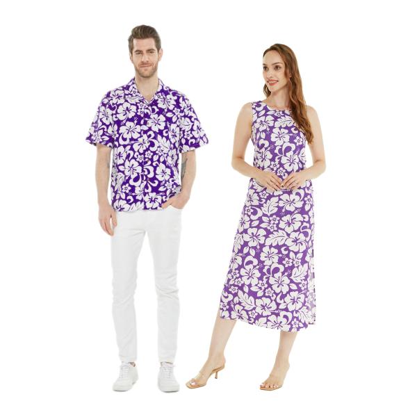 商品名:  Matchable Couple Hawaiian Luau Shirts, Classic Hibiscus Purple, Men, Mediumブランド: Hawaii Hangover商品サイズ: Medium高さ: 2...