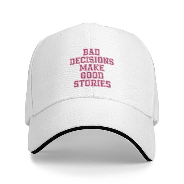商品名:  Bad Decisions Make The Good Stories Hat for Men Women Funny Meme Saying Baseball Cap Fun Snapback Hat Whiteブランド: W...