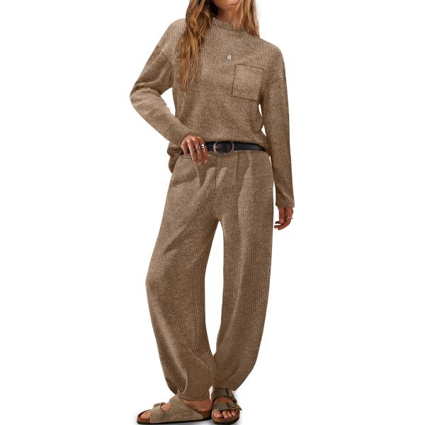商品名:  Aloodor Winter Outfits for Women Track Suits 2 Piece Sweater Set Coffee Sブランド: Aloodor商品サイズ: Small高さ: 32.7914cm横幅:...
