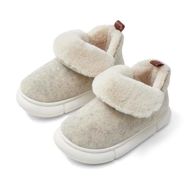 商品名:  utune Women Slippers Boots Fuzzy Booties Fireside Shearling Indoor/Outdoor Foldover Boot Slipper House Slippers Wi...
