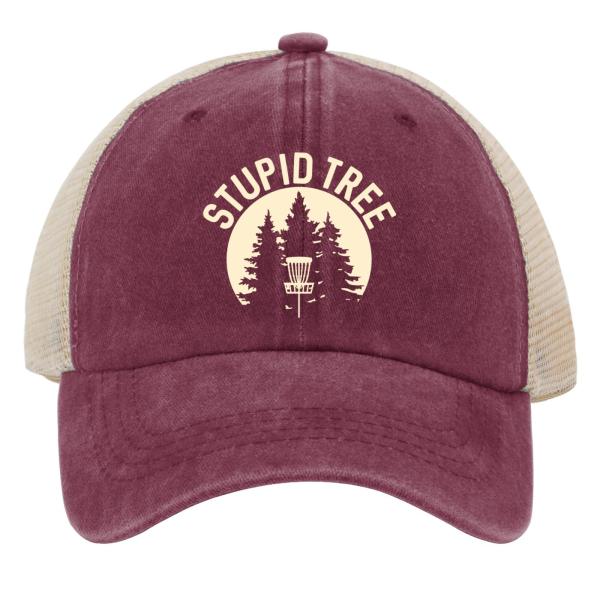 商品名:  Disc Golf sun caps for Womens Stupid Tree Distressed Disc Golf cap Disc Golf DAD caps for mens Deep Roseブランド: OOMO...